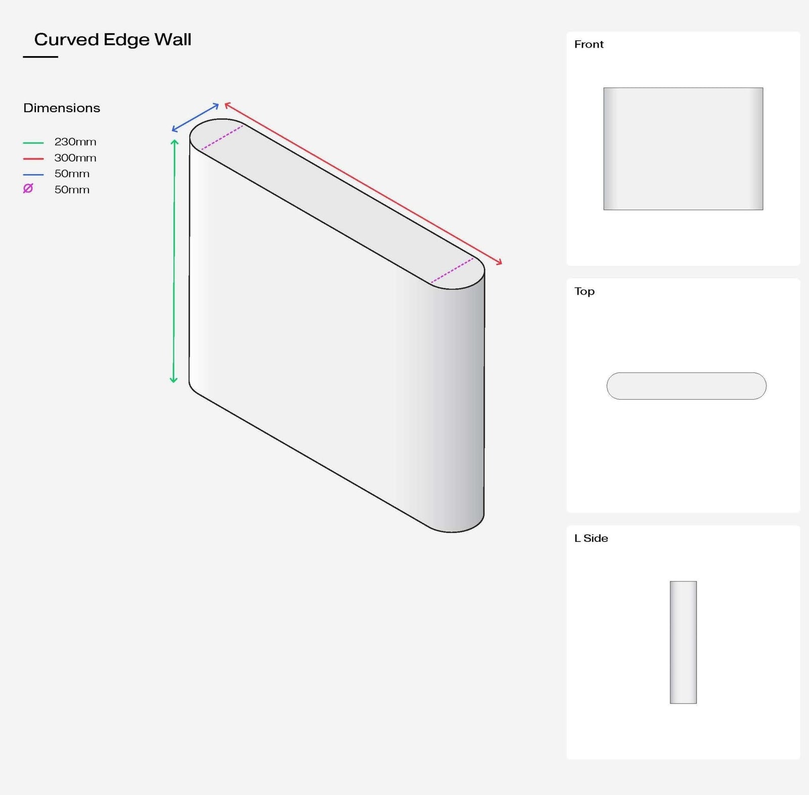 Curved edge wall – Propsyland