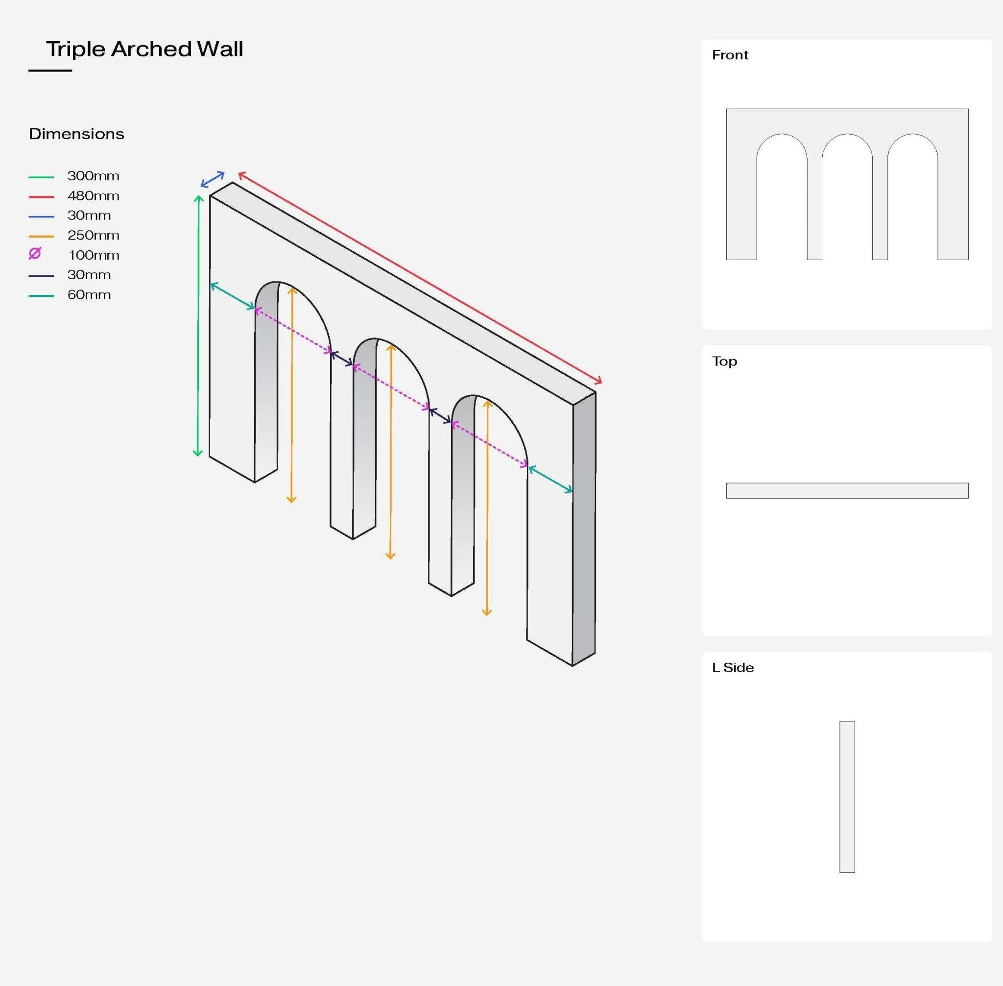 Triple Arched Wall – Propsyland